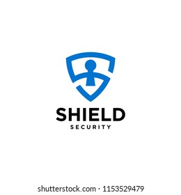 Logo Shield Security On Isolated White Stock Vector (Royalty Free ...