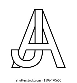 Logo Sign Aj Icon Sign Two Stock Vector (Royalty Free) 1596470650
