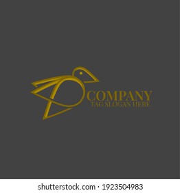 Logo Simple Line Bird Shadow Industrial Stock Vector (Royalty Free ...