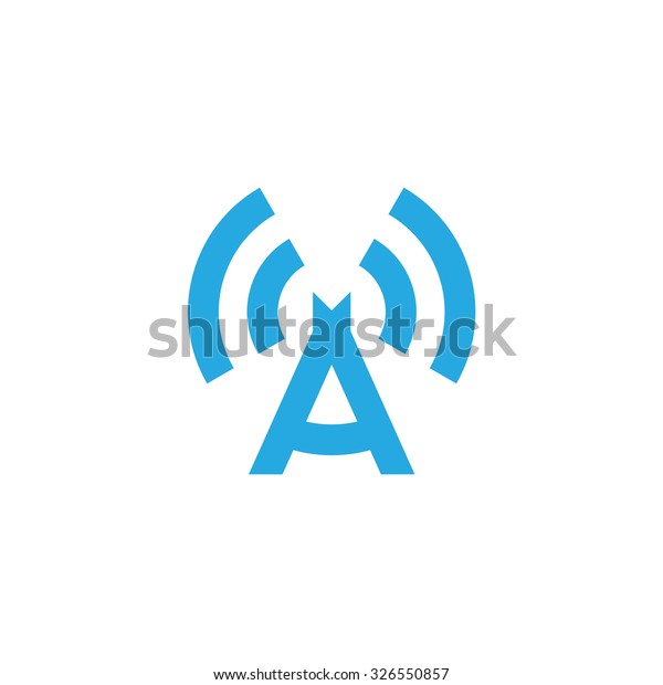 Logo Simple Modern Style Antenna Transmits Stock Vector (Royalty Free ...