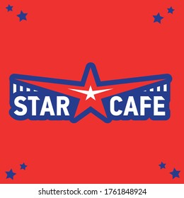 Logo Star Cafe American Flag Stock Vector (Royalty Free) 1761848924 ...