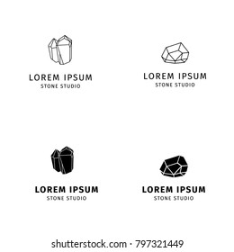Vektor Stok Logo Stone Studio Line Art Simple (Tanpa Royalti) 797321449 ...