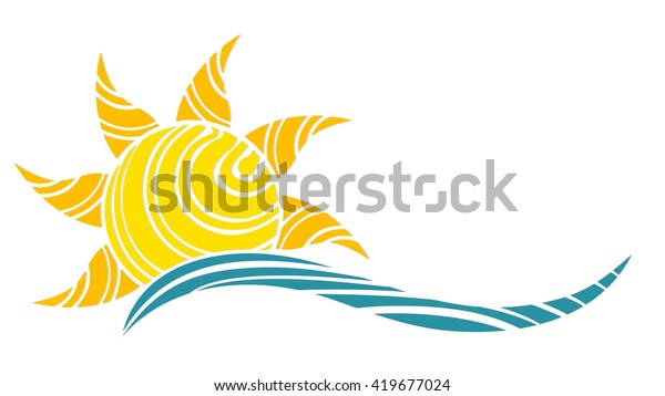 Logo Sun Sea 스톡 벡터(로열티 프리) 419677024 | Shutterstock