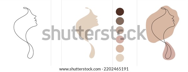 Logo Symbol Female Face One Line Stock Vector (Royalty Free) 2202465191 ...