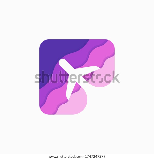 Logo Template Airplane Wave Simple Flat Stock Vector (Royalty Free ...