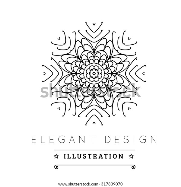Logo Template Black White Design Outline Stock Vector (Royalty Free ...