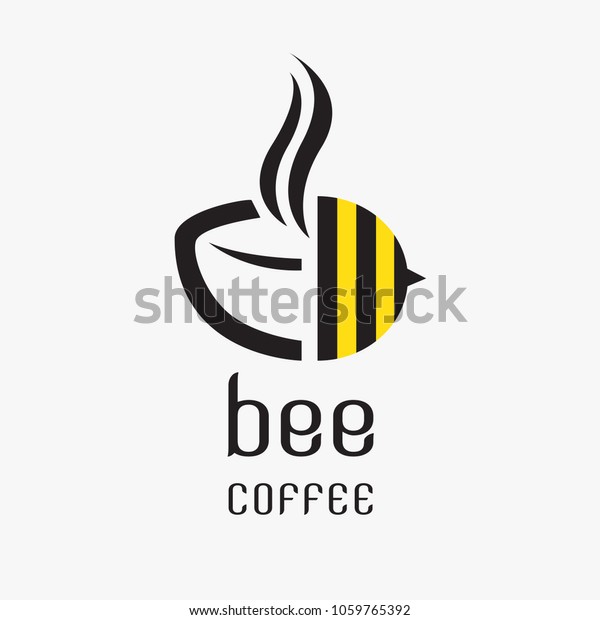Logo Template Cup Coffee Bee Vector Stock Vector (Royalty Free ...