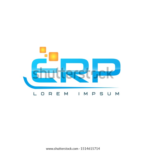 Logo Template Erp Company Orange Blue Stock Vector (Royalty Free ...