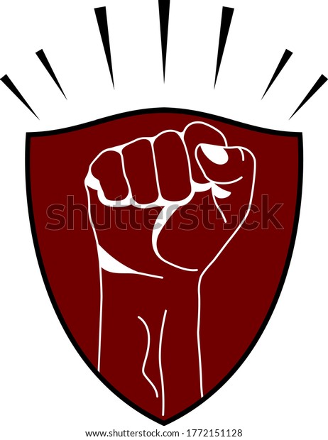 Logo Template Hand Fist Shield Vector Stock Vector (Royalty Free ...