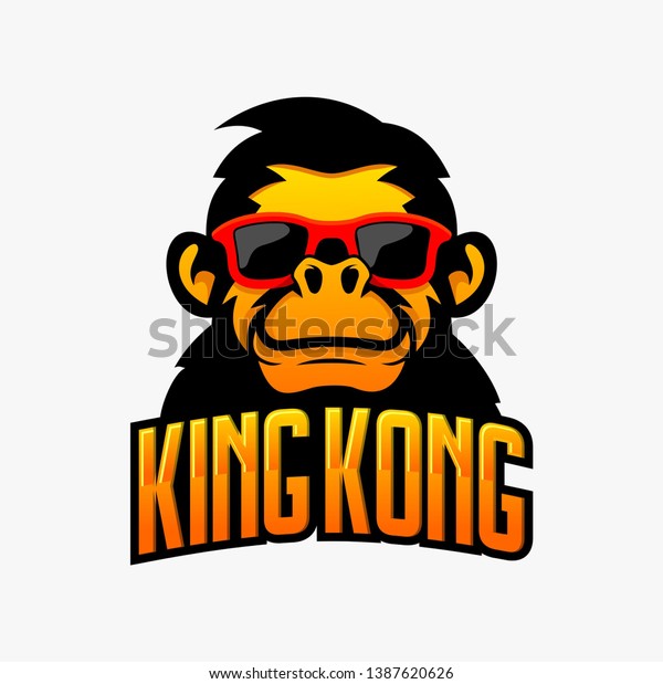 logo template kingkong, kingkong vector illustration on isolated ...