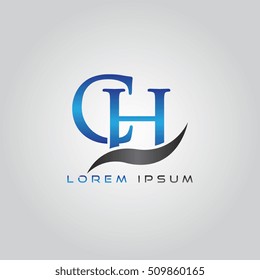 Logo Template Letters Ch Elegant Blue Stock Vector (Royalty Free ...