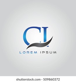 Logo Template Letters Ci Elegant Blue Stock Vector (Royalty Free ...