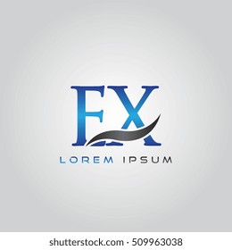 Logo Template Letters Ex Elegant Blue Stock Vector (Royalty Free ...