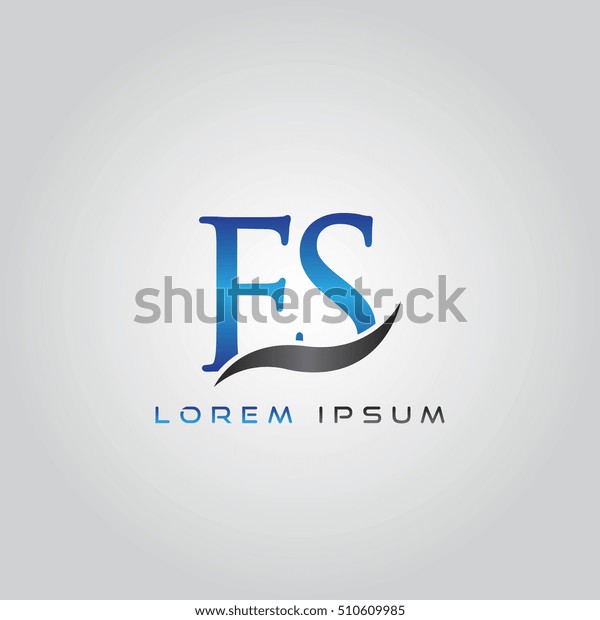 Logo Template Letters Fs Elegant Blue Stock Vector (Royalty Free) 510609985