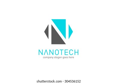 Logo Template Nano Technology Laboratory Molecular Stock Vector ...