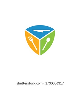 Logo Template Shield Restaurant Simple Flat Stock Vector (Royalty Free ...