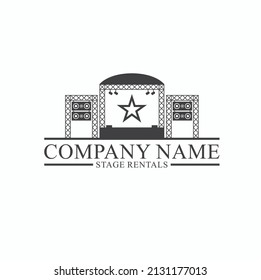 Logo Template Stage Performance Rental Service Stock Vector (Royalty ...
