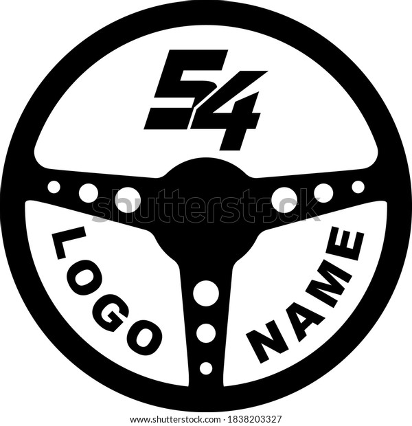 Logo Template Steering Wheel Number 54 Stock Vector (Royalty Free ...