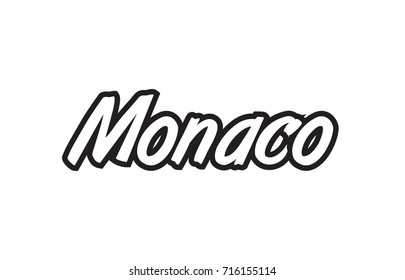 Monaco Lettering Phrase On White Background Stock Vector (Royalty Free ...