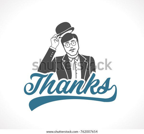 Logo Thank You Concept Sign Man Stock Vector (Royalty Free) 762007654 ...