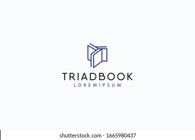 Logo Three Book Stands Modern Brand Stock Vector (Royalty Free ...