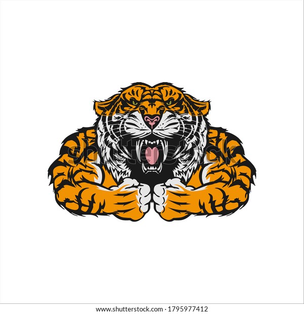 Logo Tigre Emblema Modello Mascotte Simbolo: vetor stock (livre de ...