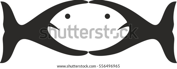 Logo Two Black Fish On White Stock Vector (Royalty Free) 556496965 ...