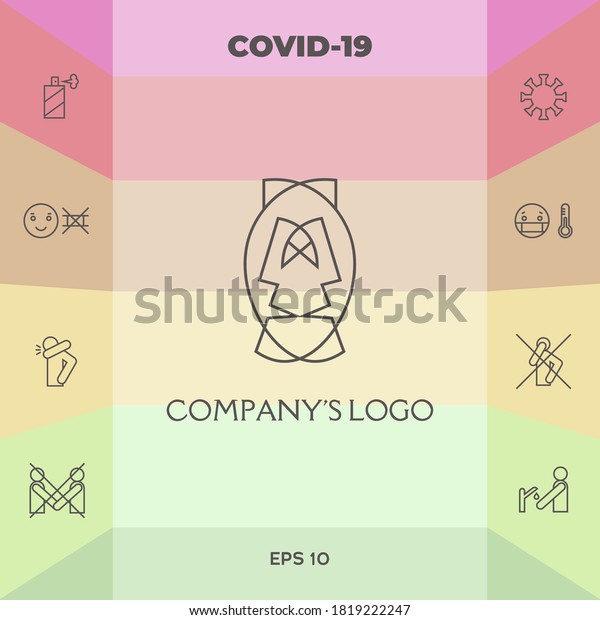 Logo Two Faces Two Masks Psychotherapy Stock Vector (Royalty Free ...