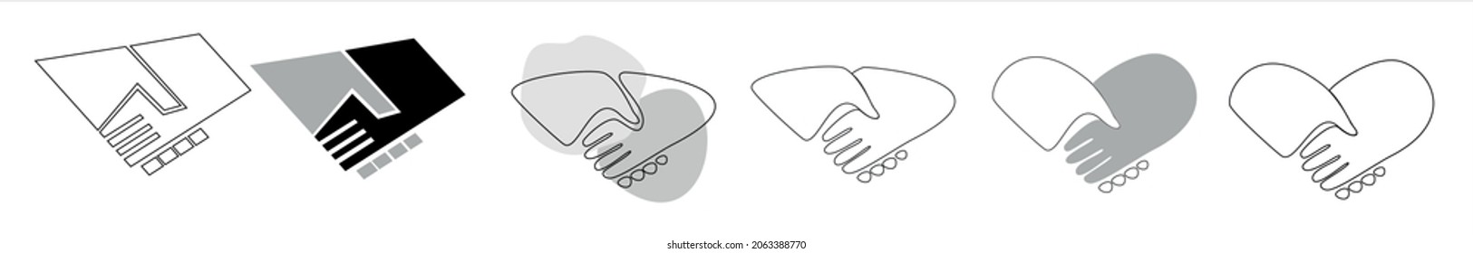 Logo Two Hands Form Handshake Symbol Stock Vector (Royalty Free ...