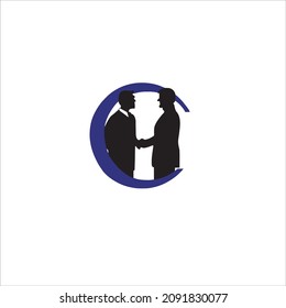 Logo Two People Shaking Hands Circle Stock Vector (Royalty Free ...