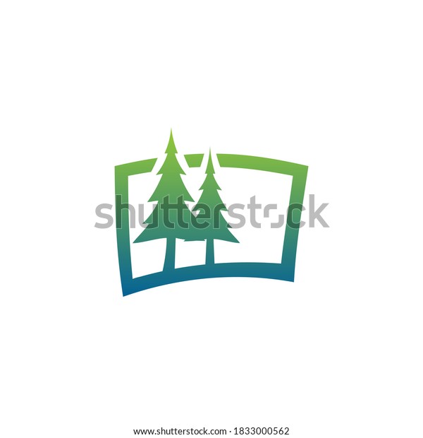 Logo Two Trees Popping Out Picture Stock Vector (Royalty Free ...
