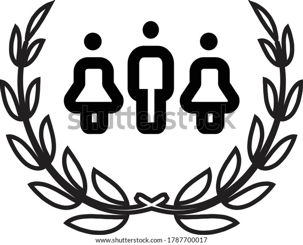 Logo Two Women One Man Side Stock Vector (Royalty Free) 1787700017 ...