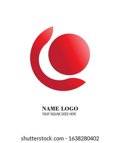 Logo Type Abstract Design Red Circle Stock Vector (Royalty Free ...
