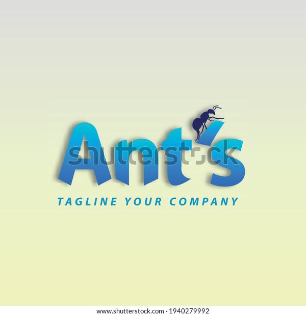 Logo Typography Ants Writing Stock Vector (Royalty Free) 1940279992 ...