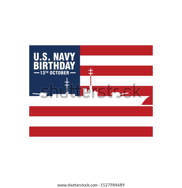 Logo Us Navy Birthday 13th October Stock Vector (Royalty Free ...