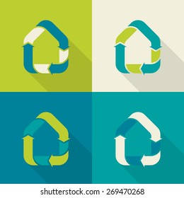Logo Variants House Recycling Stock Vector (Royalty Free) 269470268 ...