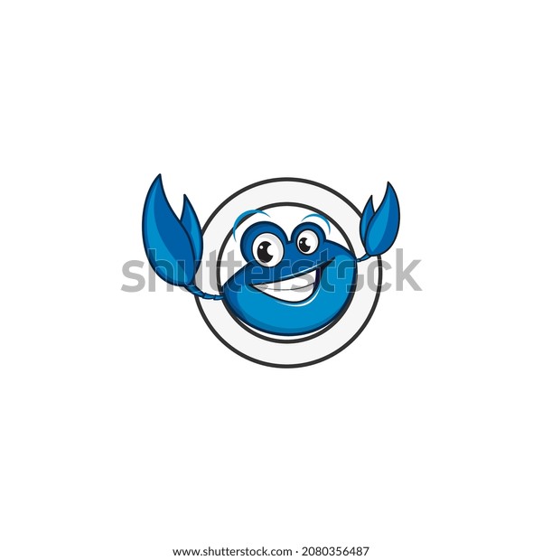 Logo Vector Blue Crab Stock Vector (Royalty Free) 2080356487 | Shutterstock