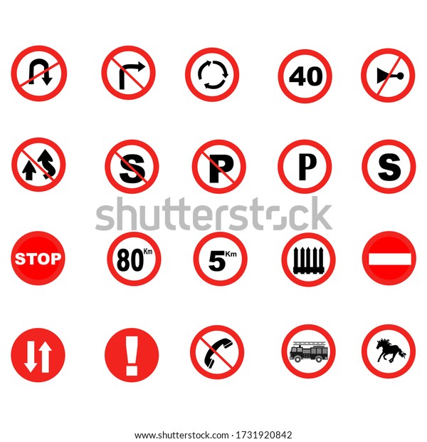 Logo Vector Design Traffic Signs Stock Vector (Royalty Free) 1731920842 ...