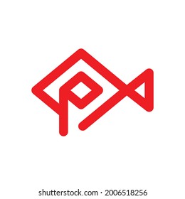 Logo Vector Eps Letter P Fish Stock Vector (Royalty Free) 2006518256 ...