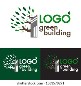 Logo Vector Green Building Organic Natural Stock Vector (Royalty Free ...