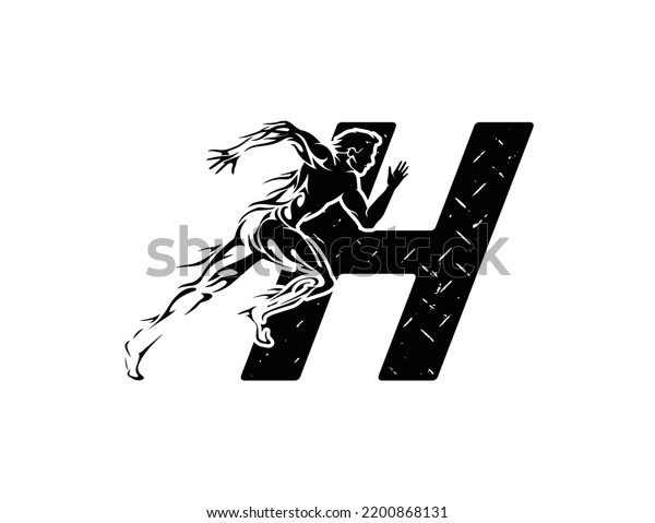 Logo Vector Run Athlete Letter H Stock Vector (Royalty Free) 2200868131 ...