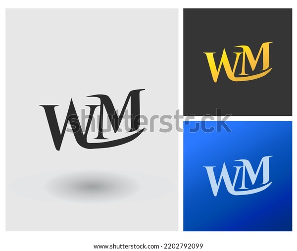 Logo Wm Letter Shape Monogram Style Stock Vector (Royalty Free ...