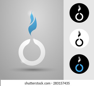 Logos Design Fire Circle Blue White Stock Vector (Royalty Free ...