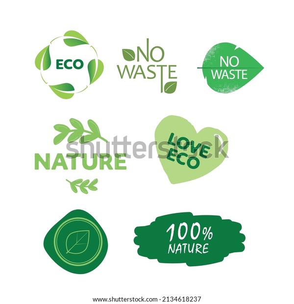 Logos Icons Environmental Protection Zero Waste Stock Vector (Royalty ...