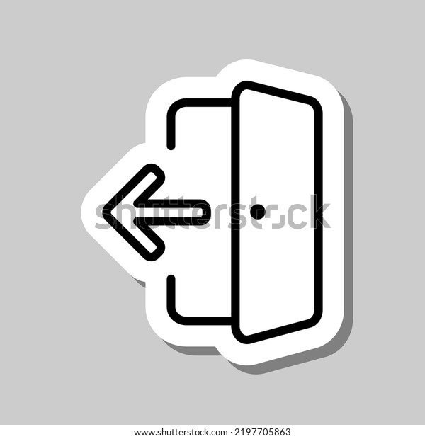 Logout Exit Door Simple Icon Vector Stock Vector (Royalty Free ...