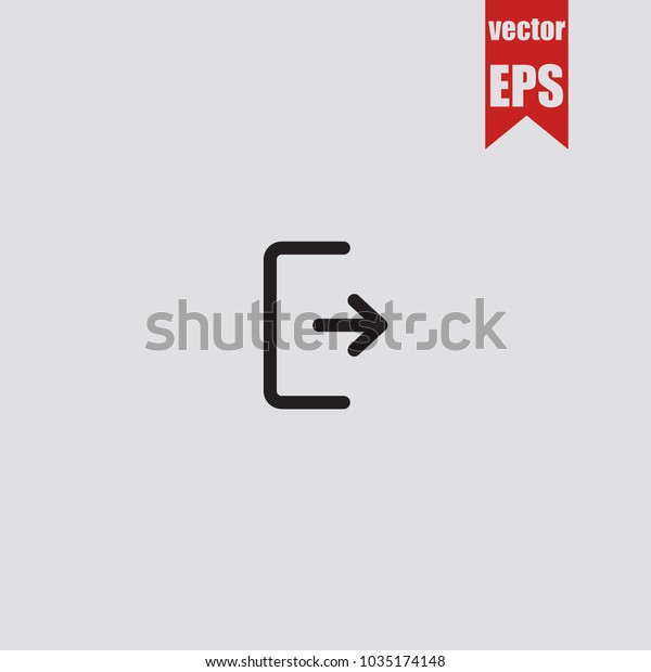 Logout Icon Trendy Isolated On Grey Stock Vector (Royalty Free ...