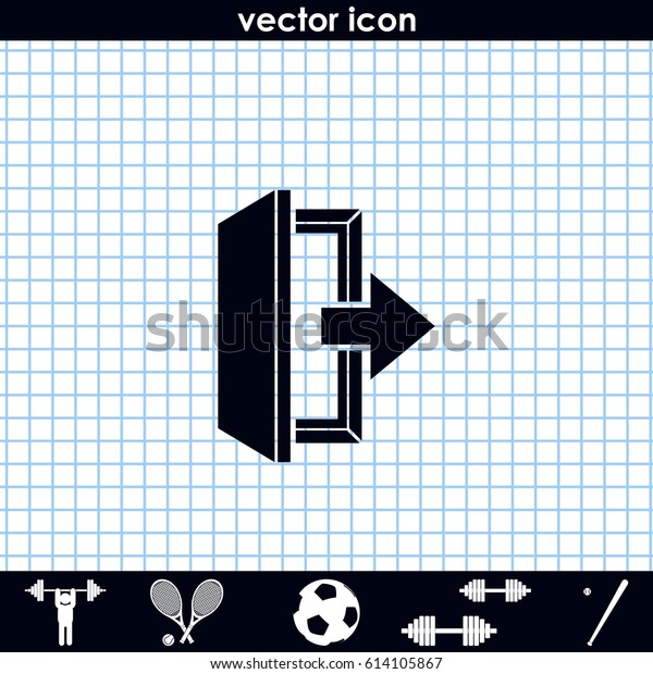 Logout Output Outlet Out Symbol Exit Stock Vector (Royalty Free ...