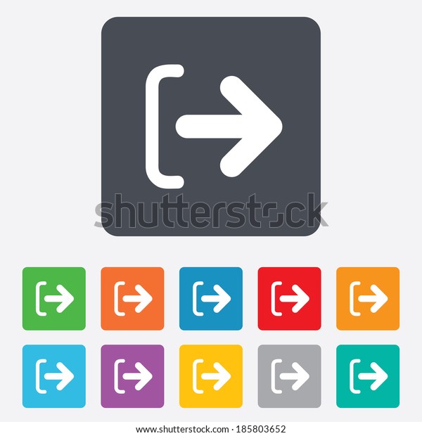 Logout Sign Icon Sign Out Symbol Stock Vector (Royalty Free) 185803652 ...