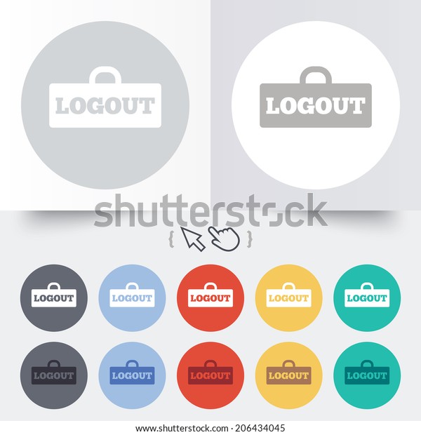 Logout Sign Icon Sign Out Symbol Stock Vector (Royalty Free) 206434045 ...