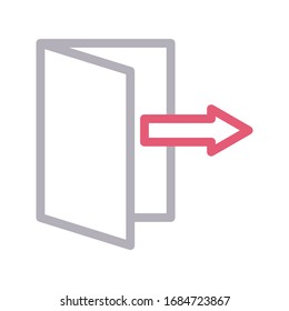Logout Vector Color Line Icon Stock Vector (Royalty Free) 1684723867 ...